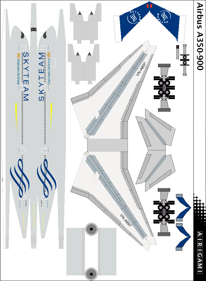 4G: Vietnam Airlines (2018 c/s) – Airbus A350-900 [Airigami X by Kevin ...