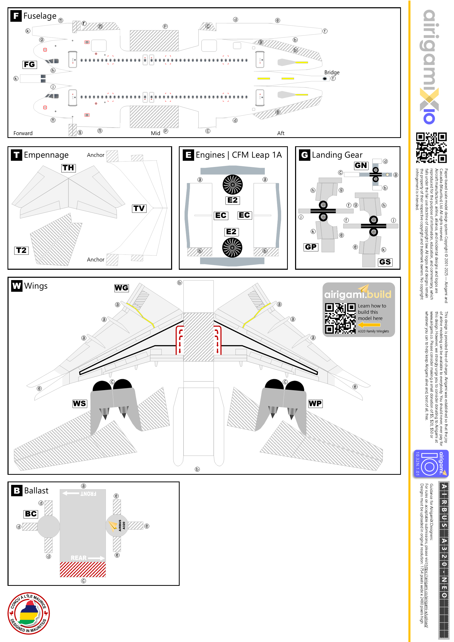 10G: Airbus A320-NEO – Template – Airigami.co