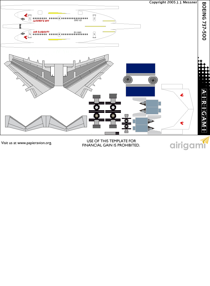 4G: Air Djibouti (2015 c/s) – Boeing 737-500 [Airigami X by ...