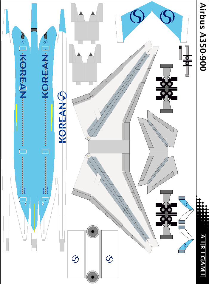 4G: Korean Air (2025 c/s) – Airbus A350-900 [Airigami X by Kevin Kim ...